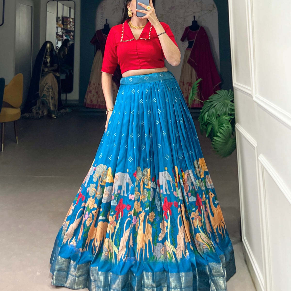 Krishna Dola Silk Dhavani Set / Half Saree / Langa Davani Set | Shoppe ...