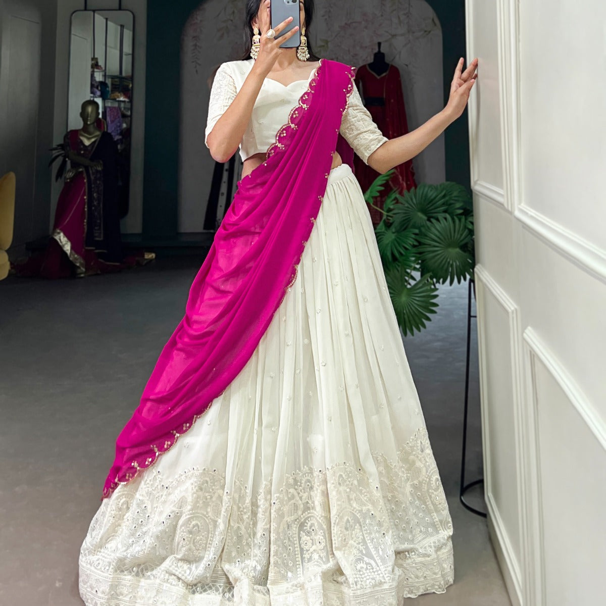 Ritisha Georgette Dhavani Set / Langa Davani / Half Saree Set | Shoppe ...