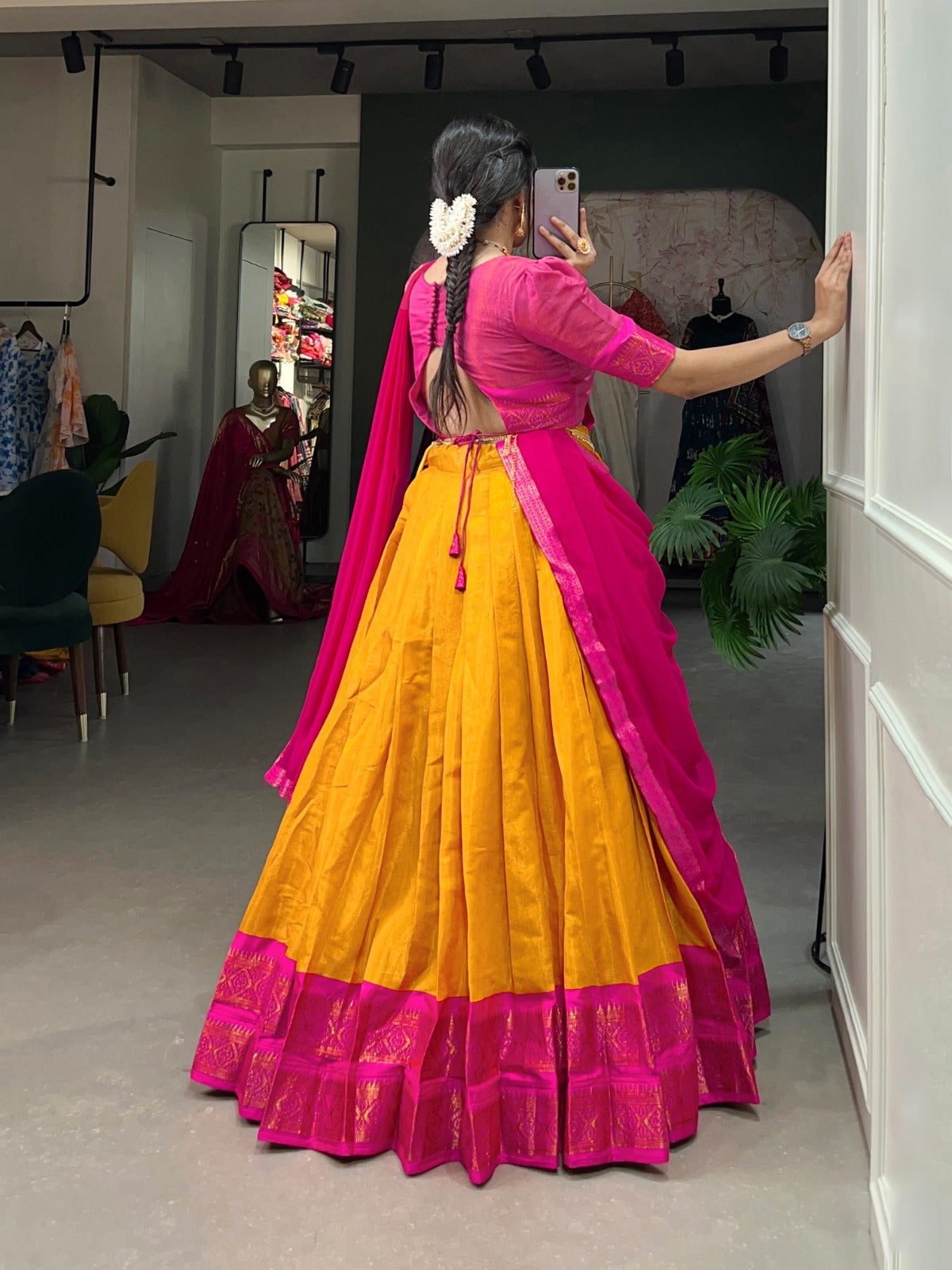 South Indian Kanchipuram Langa Voni Set Full Stitched – shoppers trend
